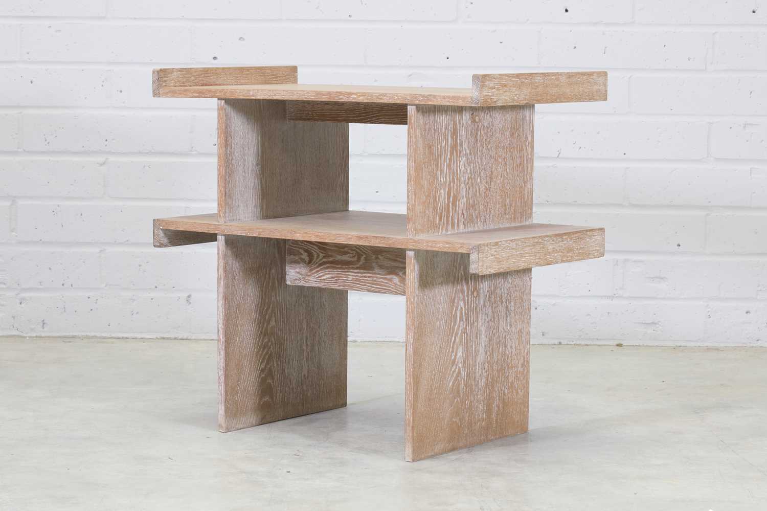 Lot 211 - An Art Deco limed oak console table,