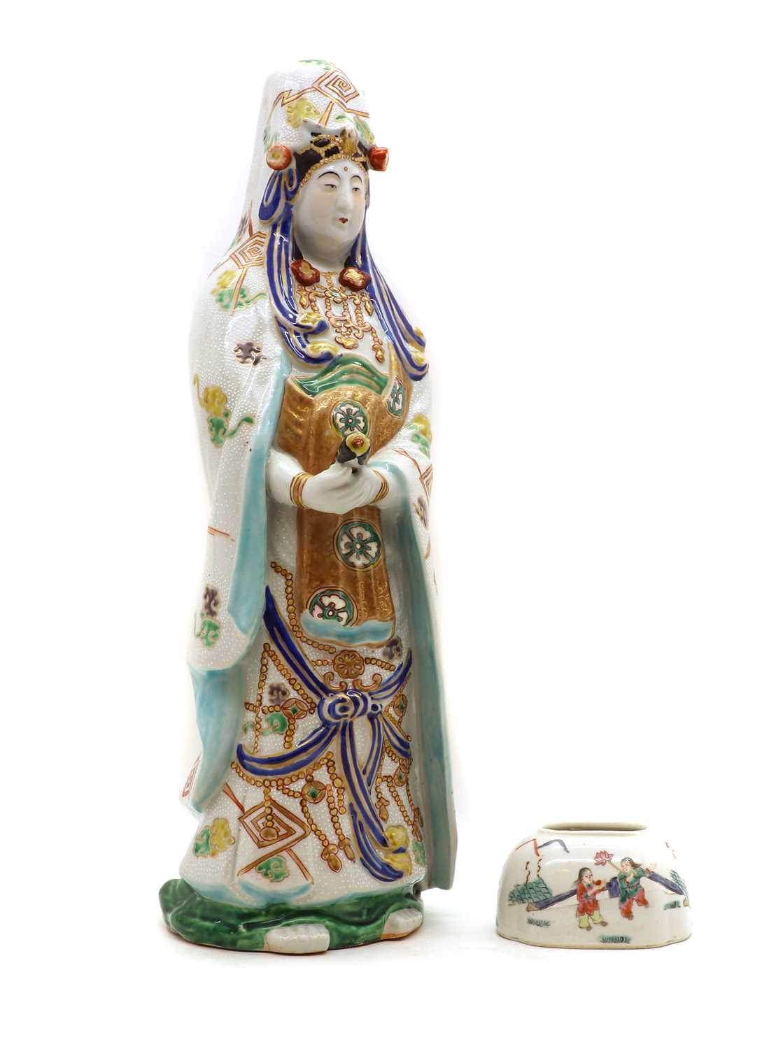Lot 157 - A Japanese porcelain figure of Kwannon,
