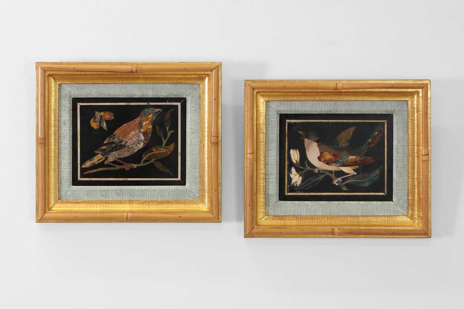 Lot 147 - A pair of pietra dura panels,