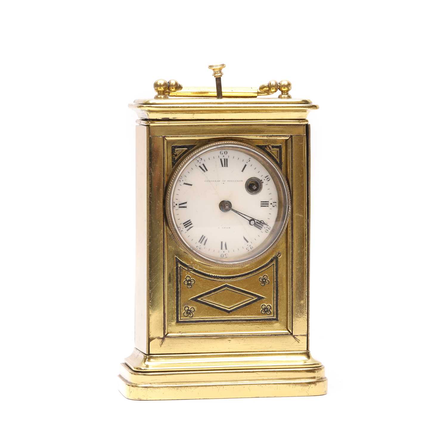 Lot 1292 - A gilt metal quarter repeater carriage