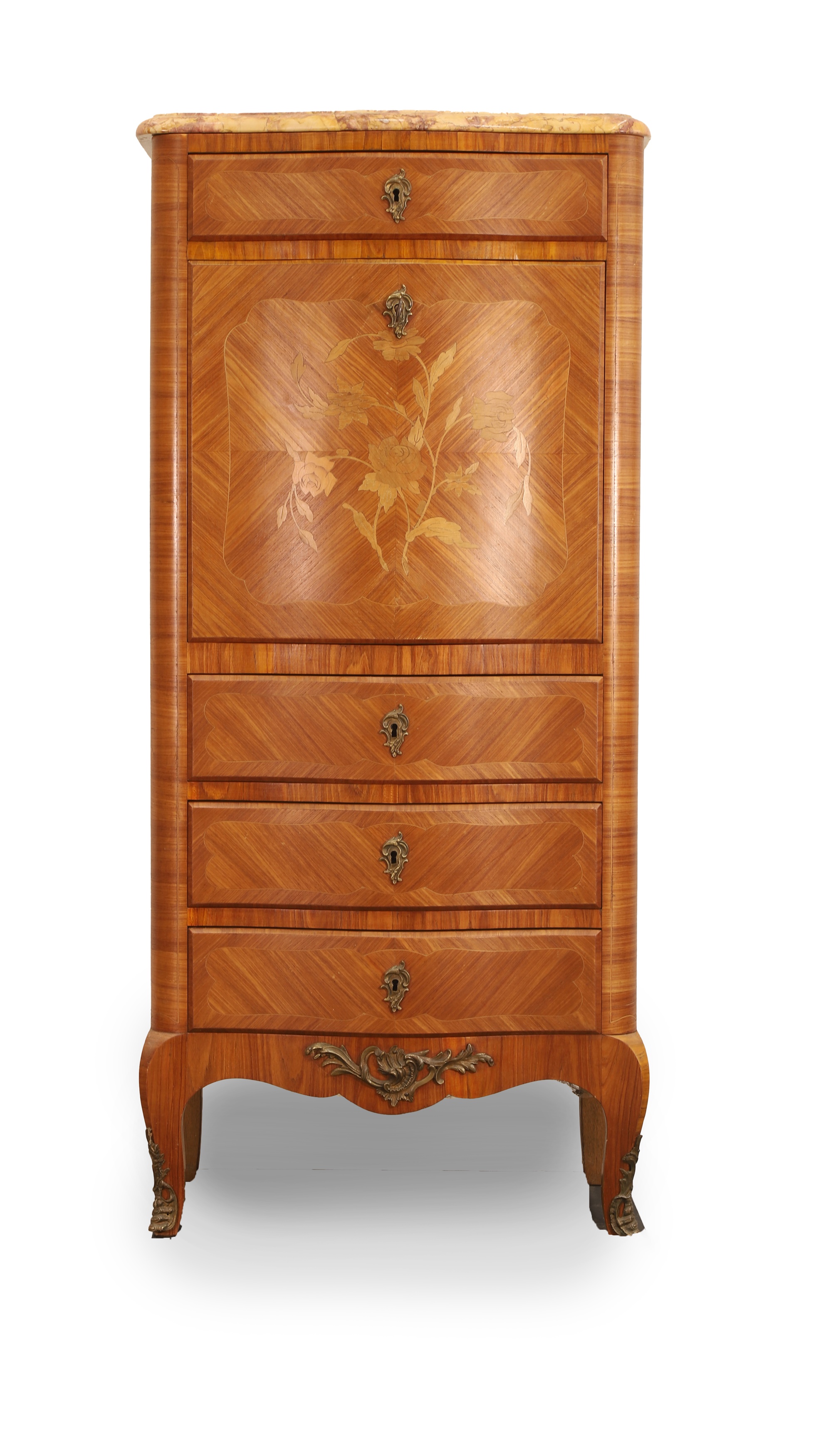 Lot 570 - A French kingwood and tulip wood rouge
